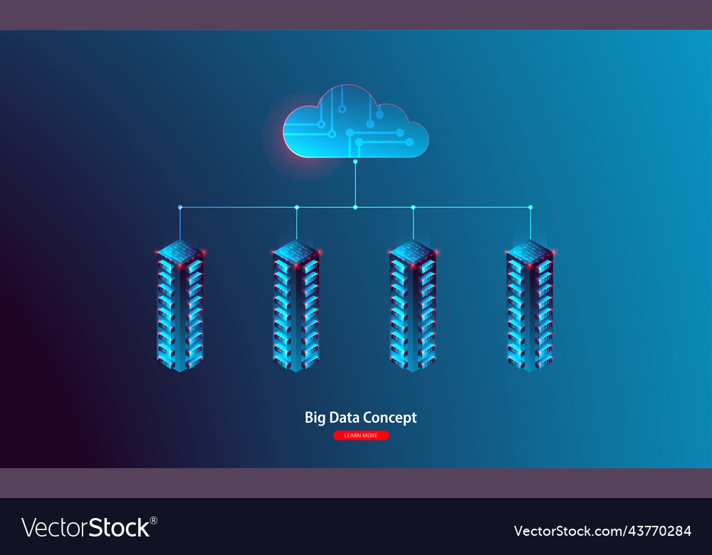 Cloud Computing Storage Hosting Services Concept Vector Image