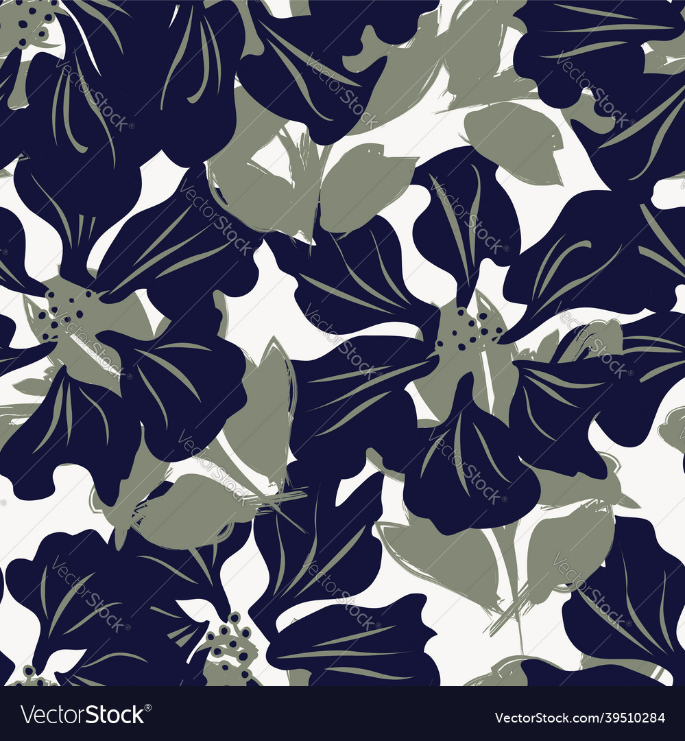 Floral brush strokes seamless pattern background Vector Image