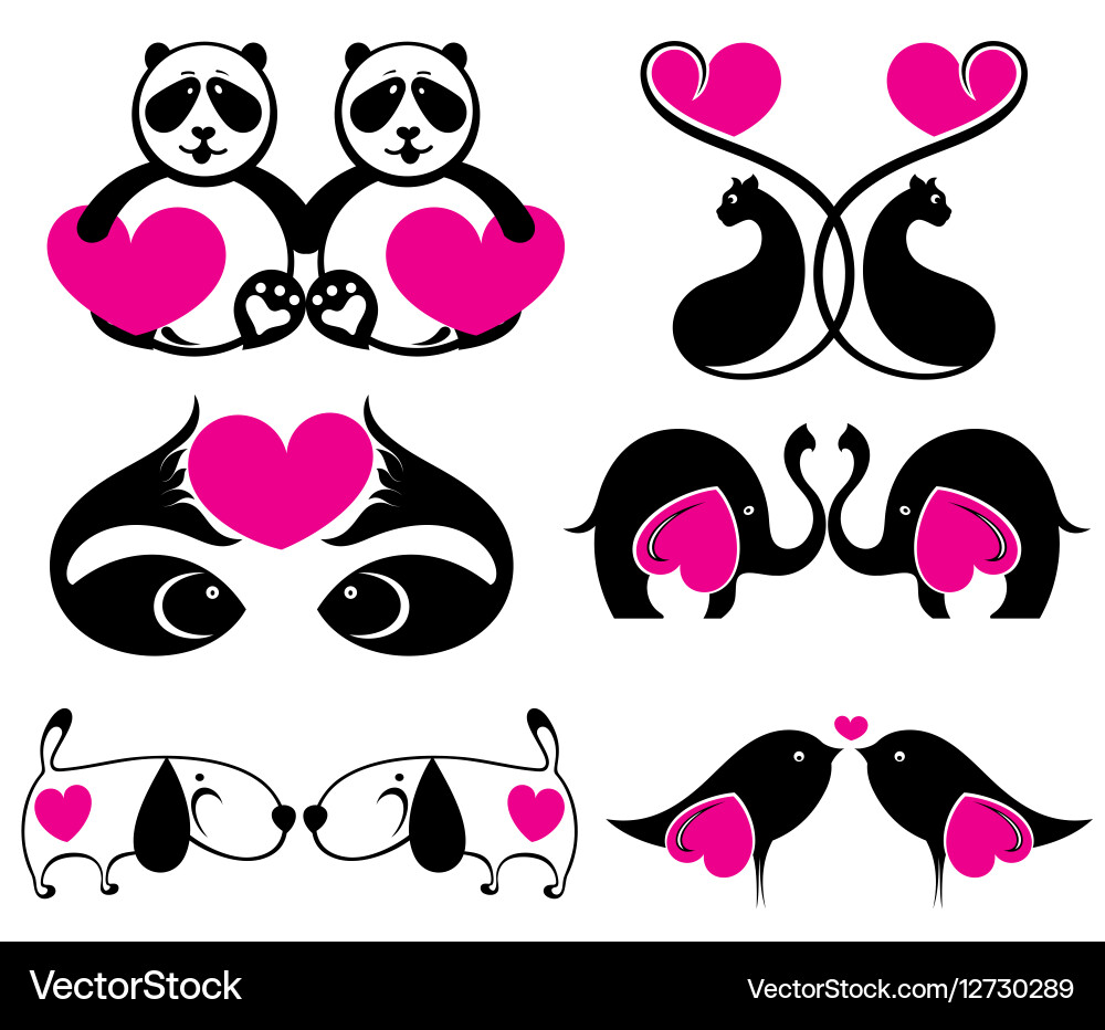 Animals love Royalty Free Vector Image - VectorStock