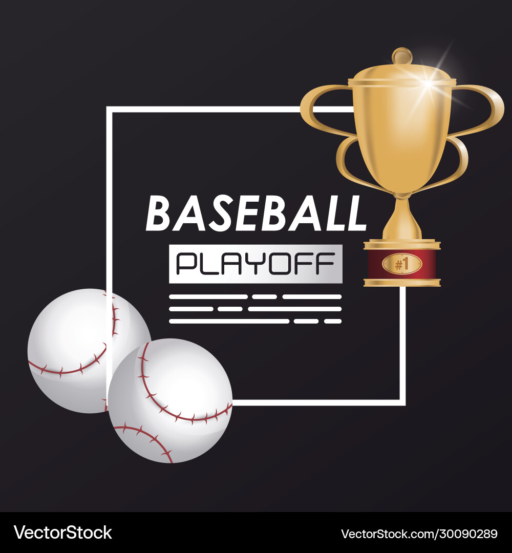 Baseball sport ball and trophy Royalty Free Vector Image