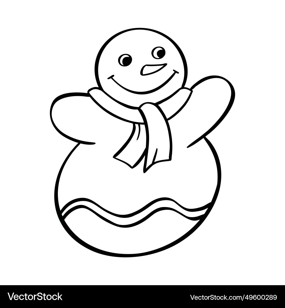 Christmas snowman doodle Royalty Free Vector Image