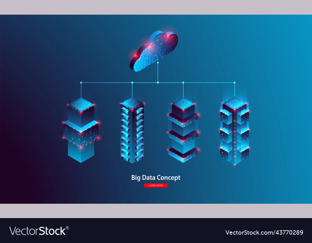 Cloud computing storage hosting services concept Vector Image