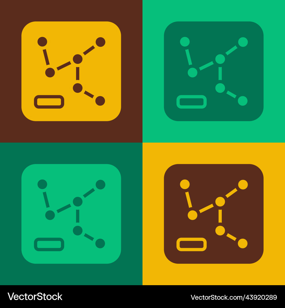 Pop art railway map icon isolated on color Vector Image