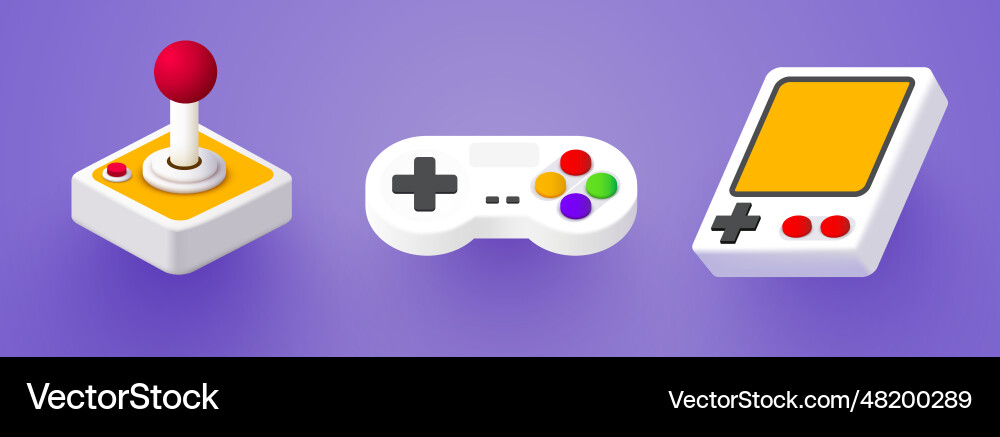 Set of gaming icons objects bell star Royalty Free Vector