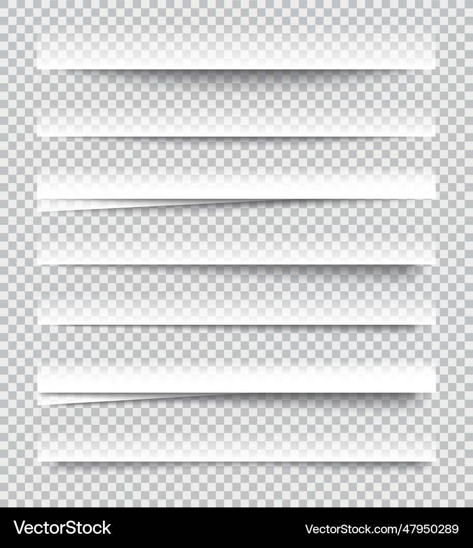 Transparent realistic paper shadow effects Vector Image