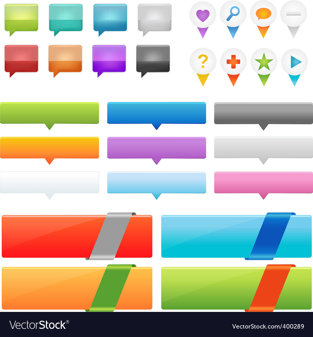 Web design buttons Royalty Free Vector Image - VectorStock