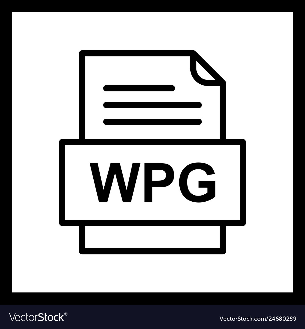 Wpg file document icon Royalty Free Vector Image