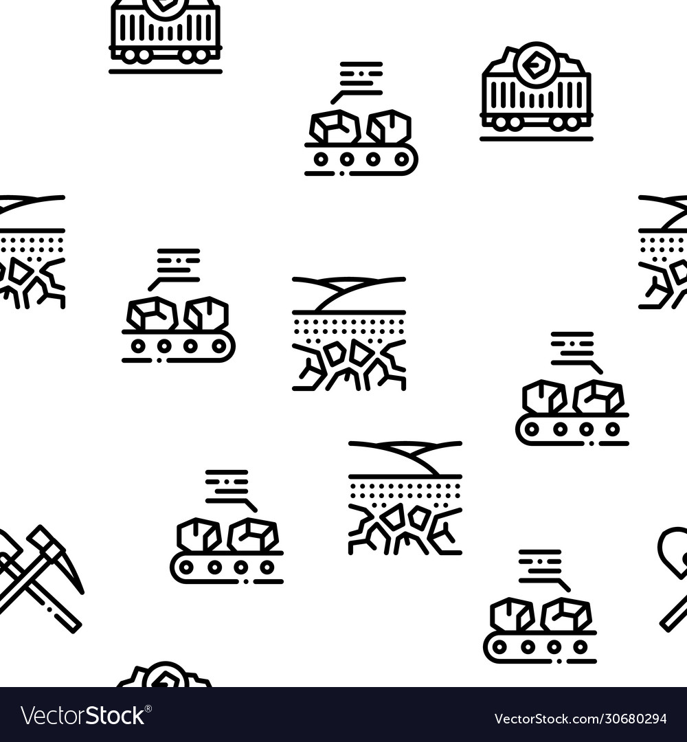 Coal mining seamless pattern Royalty Free Vector Image