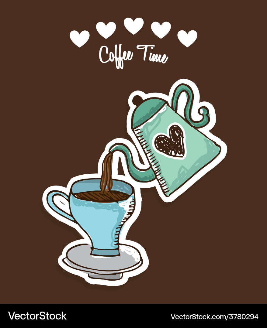 Coffee time Royalty Free Vector Image - VectorStock