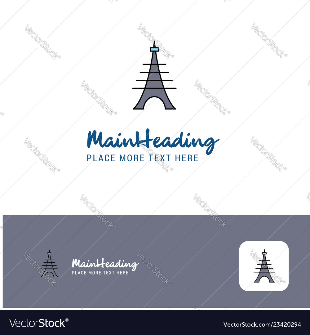 Creative eiffel tower logo design flat color logo Vector Image
