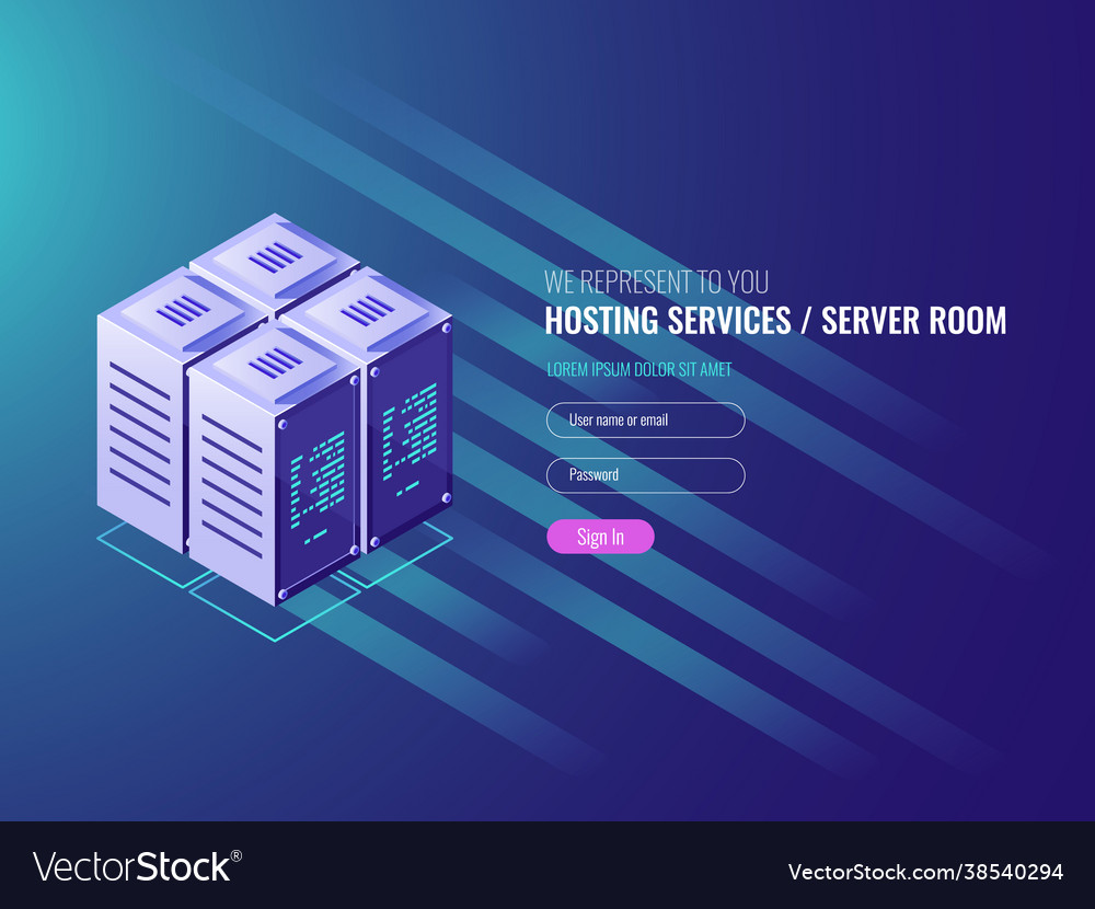 Processing center server room rakcs data Vector Image