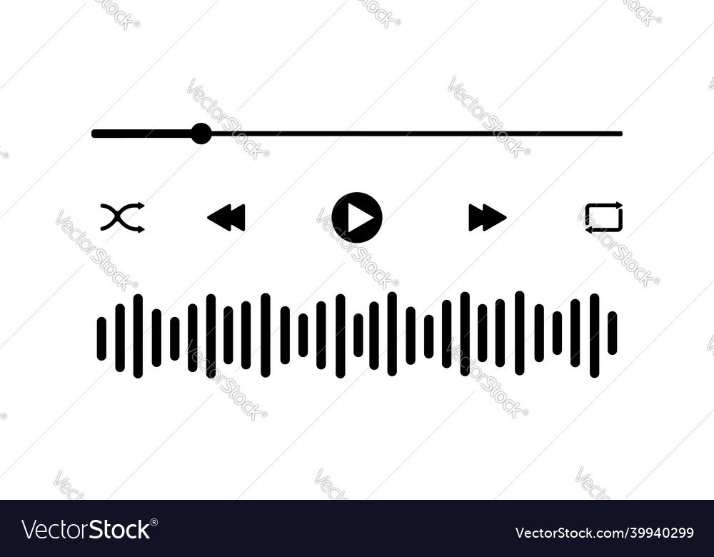 Audio player interface with loading bar buttons Vector Image