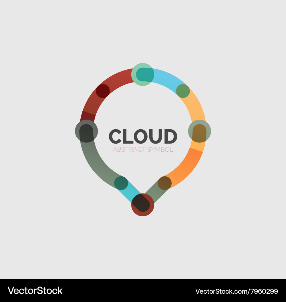 Flat linear design speech cloud logo talk bubble Vector Image