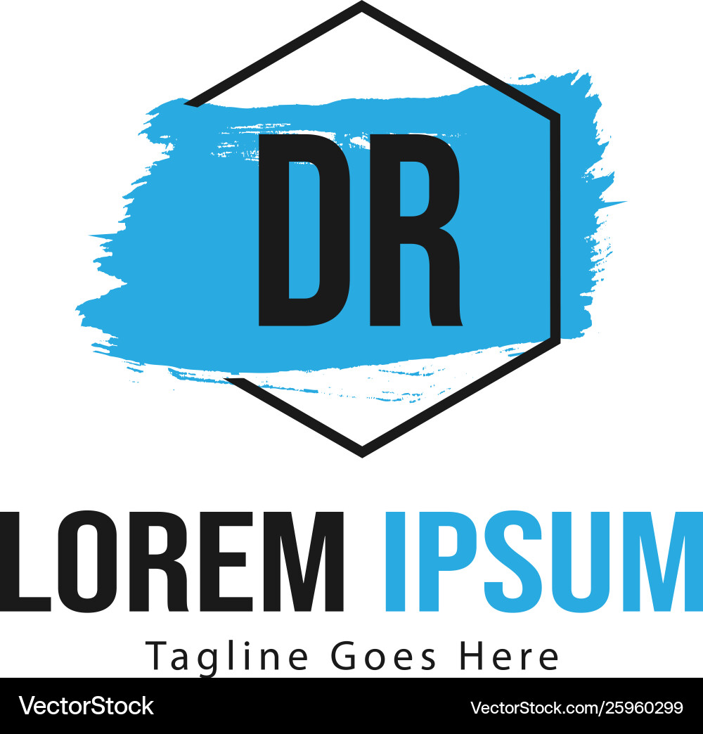 Initial dr logo template with modern frame Vector Image