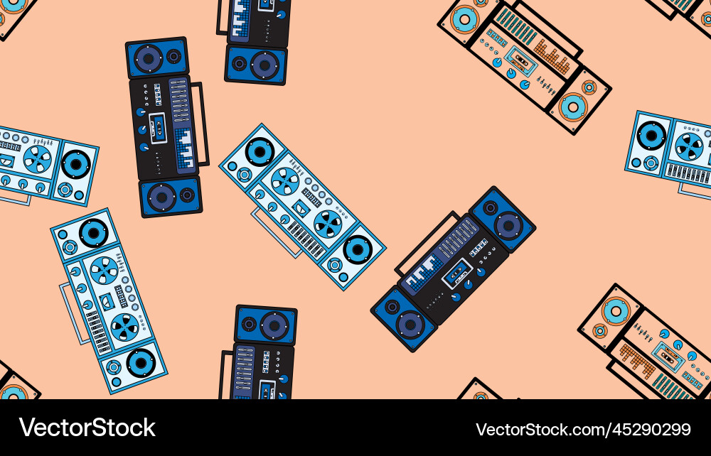 Seamless pattern endless with music audio Vector Image