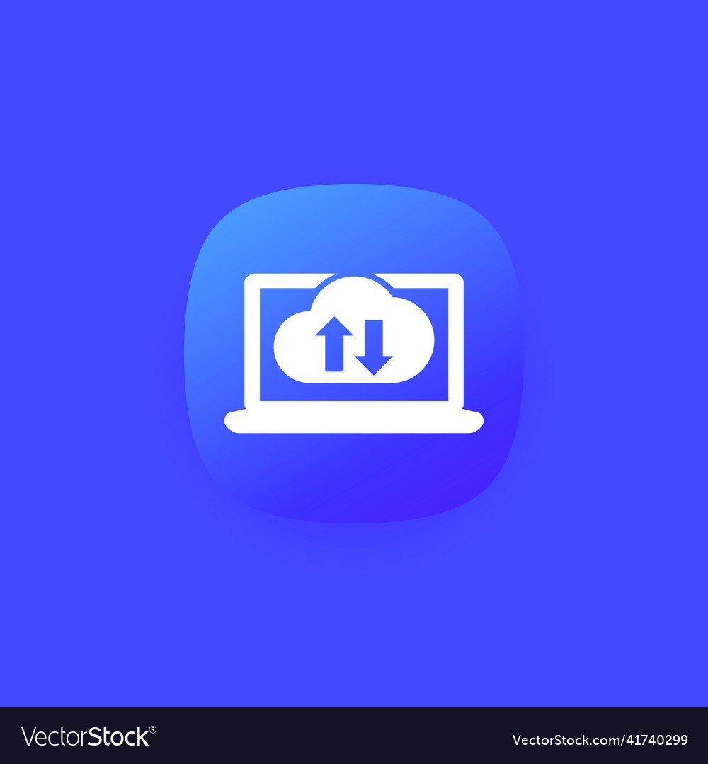 Sync with cloud synchronization icon for apps Vector Image