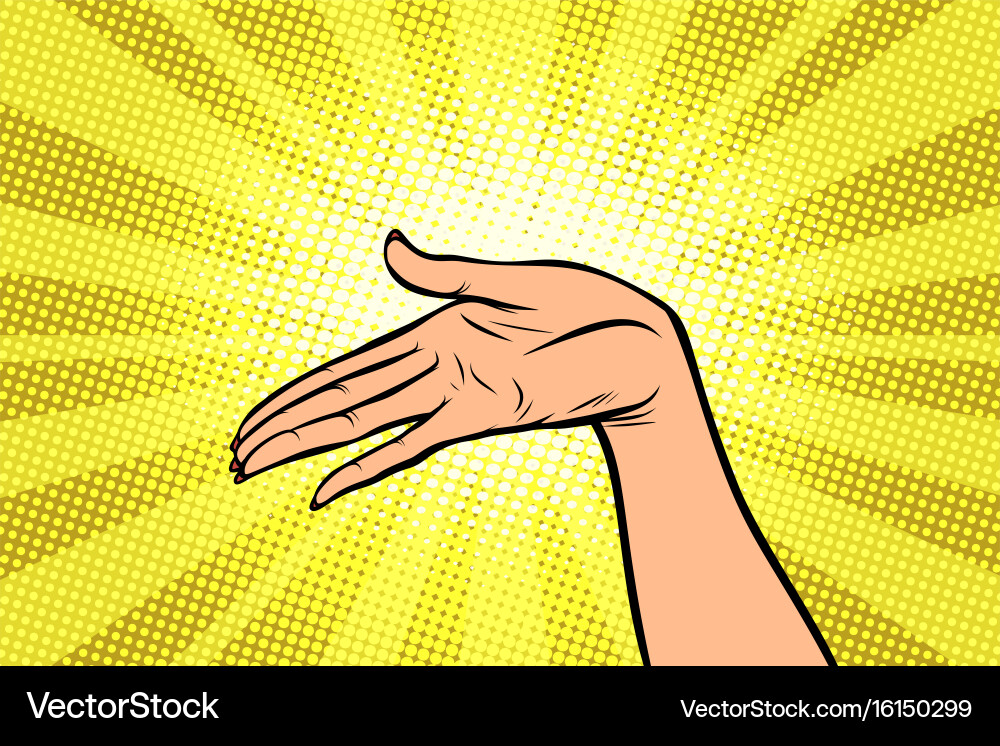 Women open palm hand hold gesture Royalty Free Vector Image