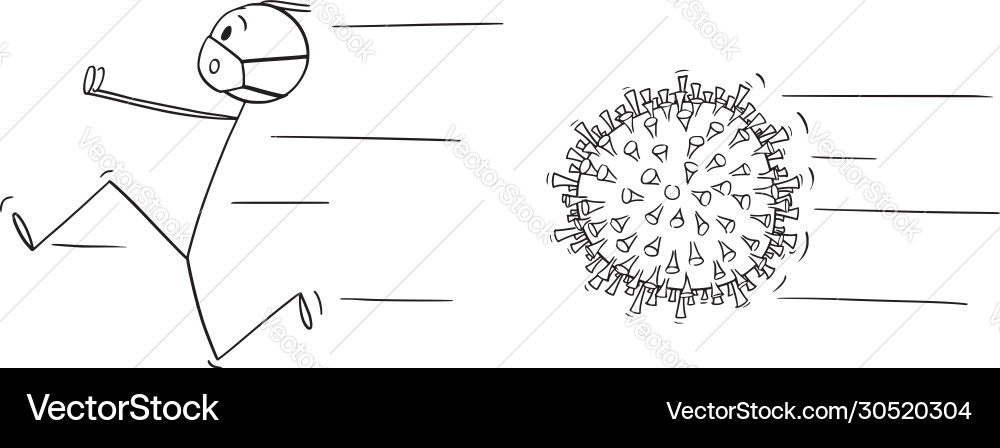 Cartoon man wearing protective face mask Vector Image