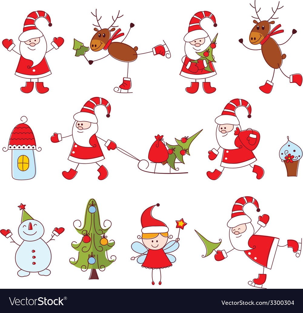 Christmas set Royalty Free Vector Image - VectorStock