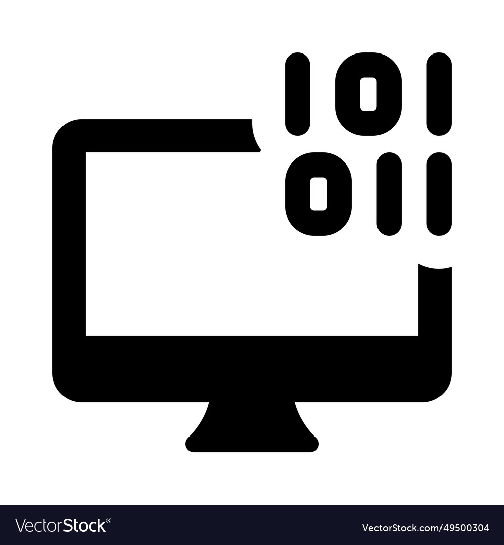 Desktop use binary code for process information Vector Image