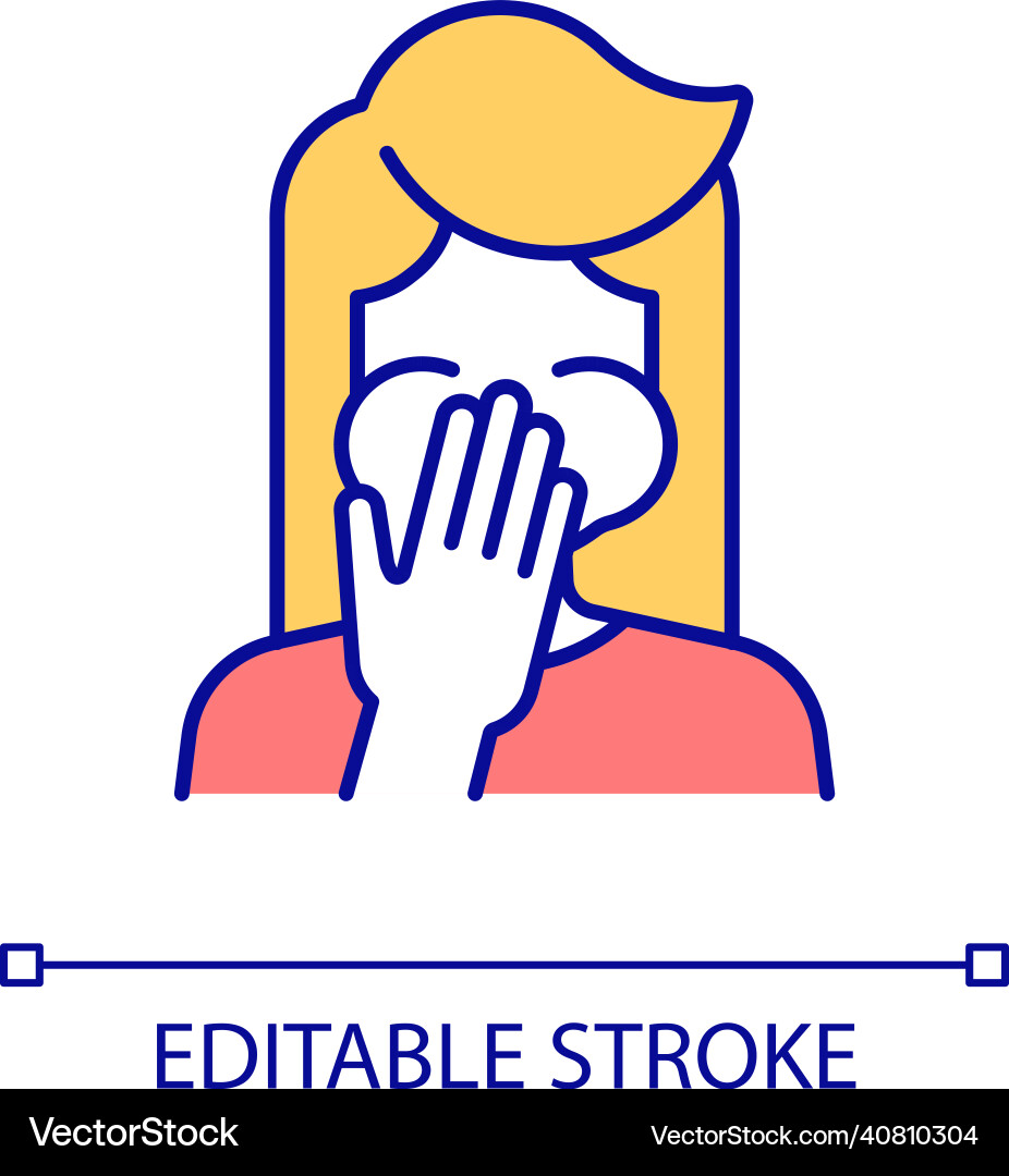 Nausea feeling rgb color icon Royalty Free Vector Image