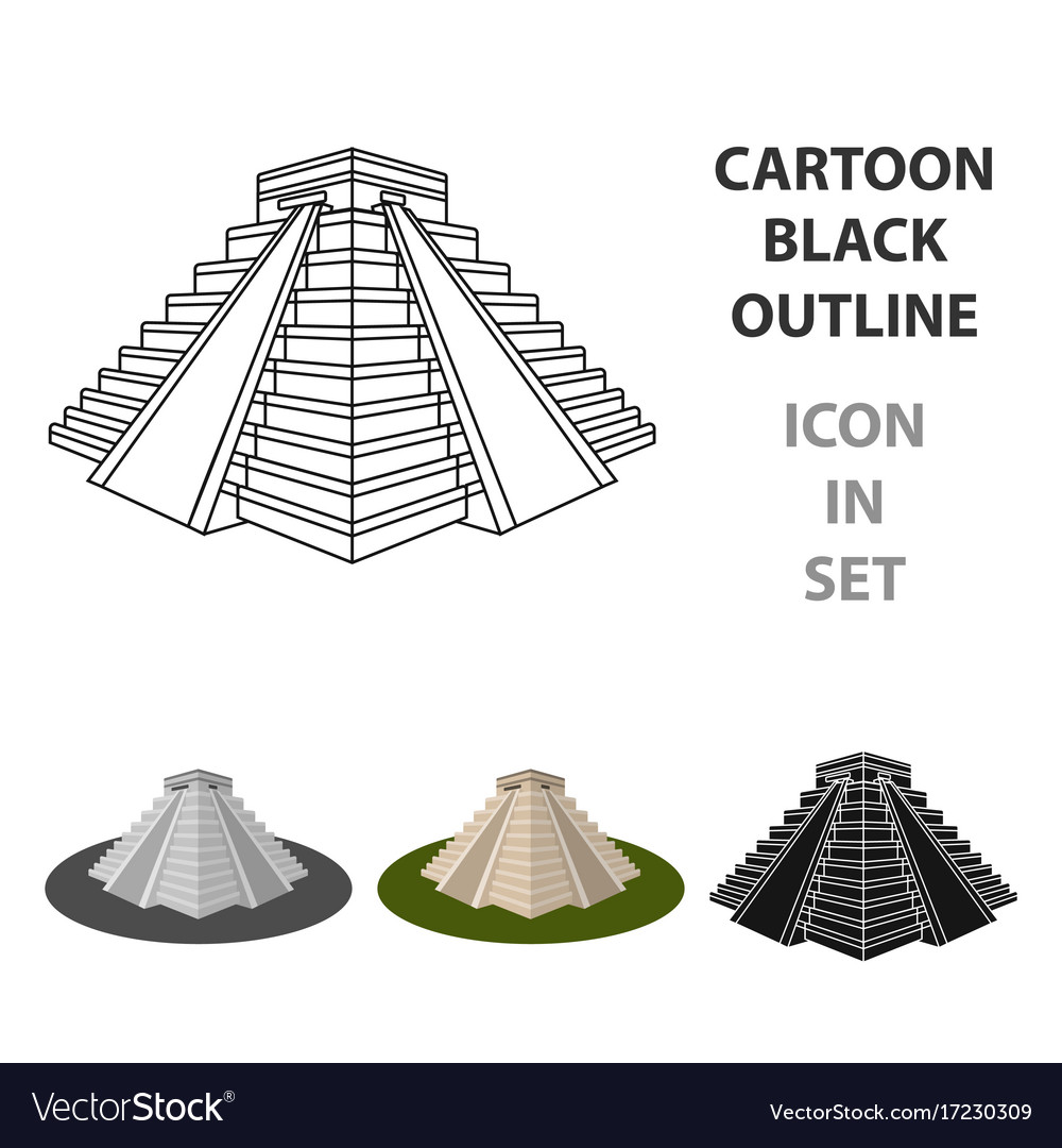 Chichen itza icon in cartoon style isolated Vector Image Chichen itza icon in cartoon style isolated Vector Image