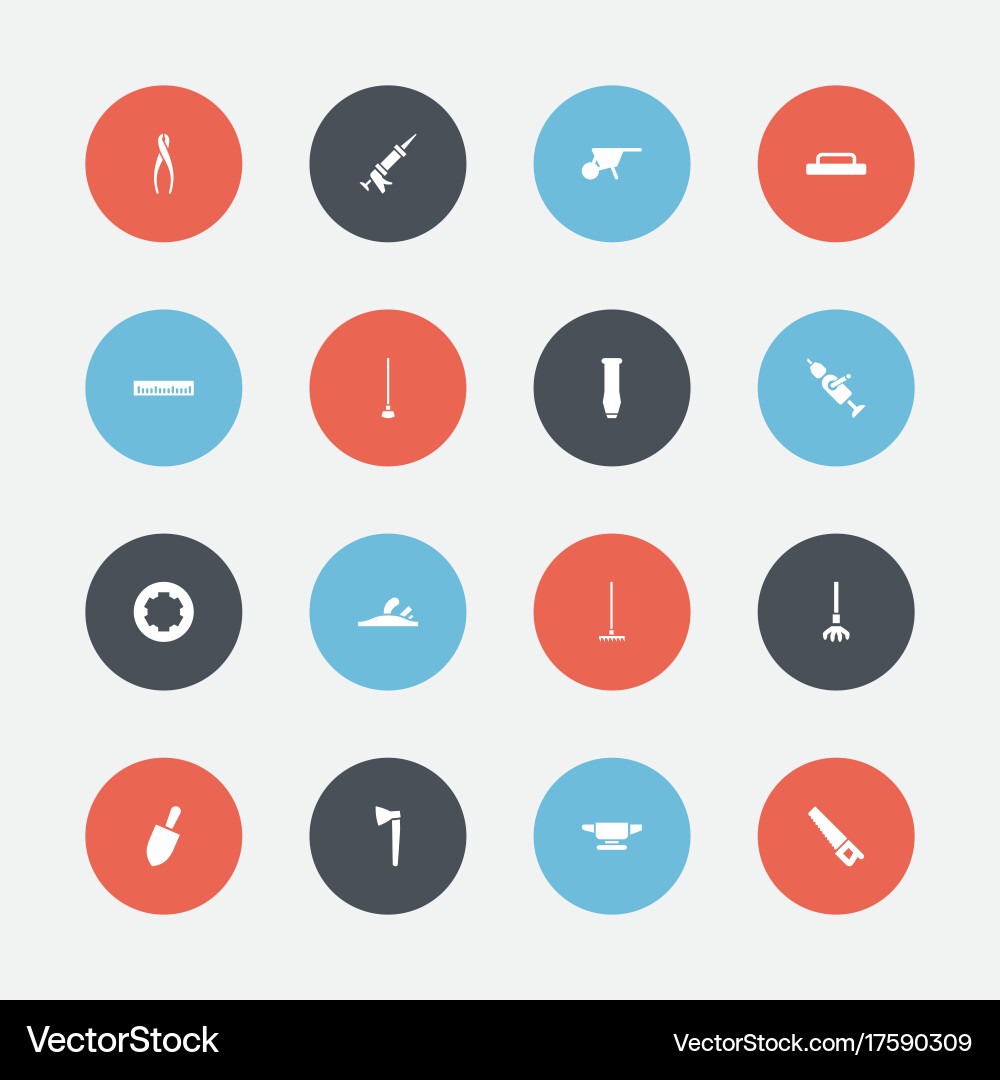 Set of 16 editable tools icons includes symbols Vector Image