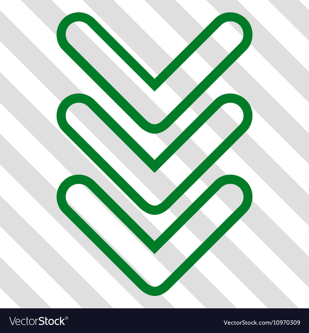 Triple pointer down icon Royalty Free Vector Image