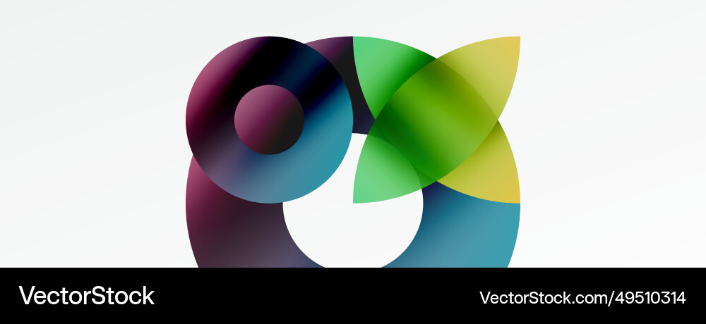Abstract round geometric shapes with gradients Vector Image