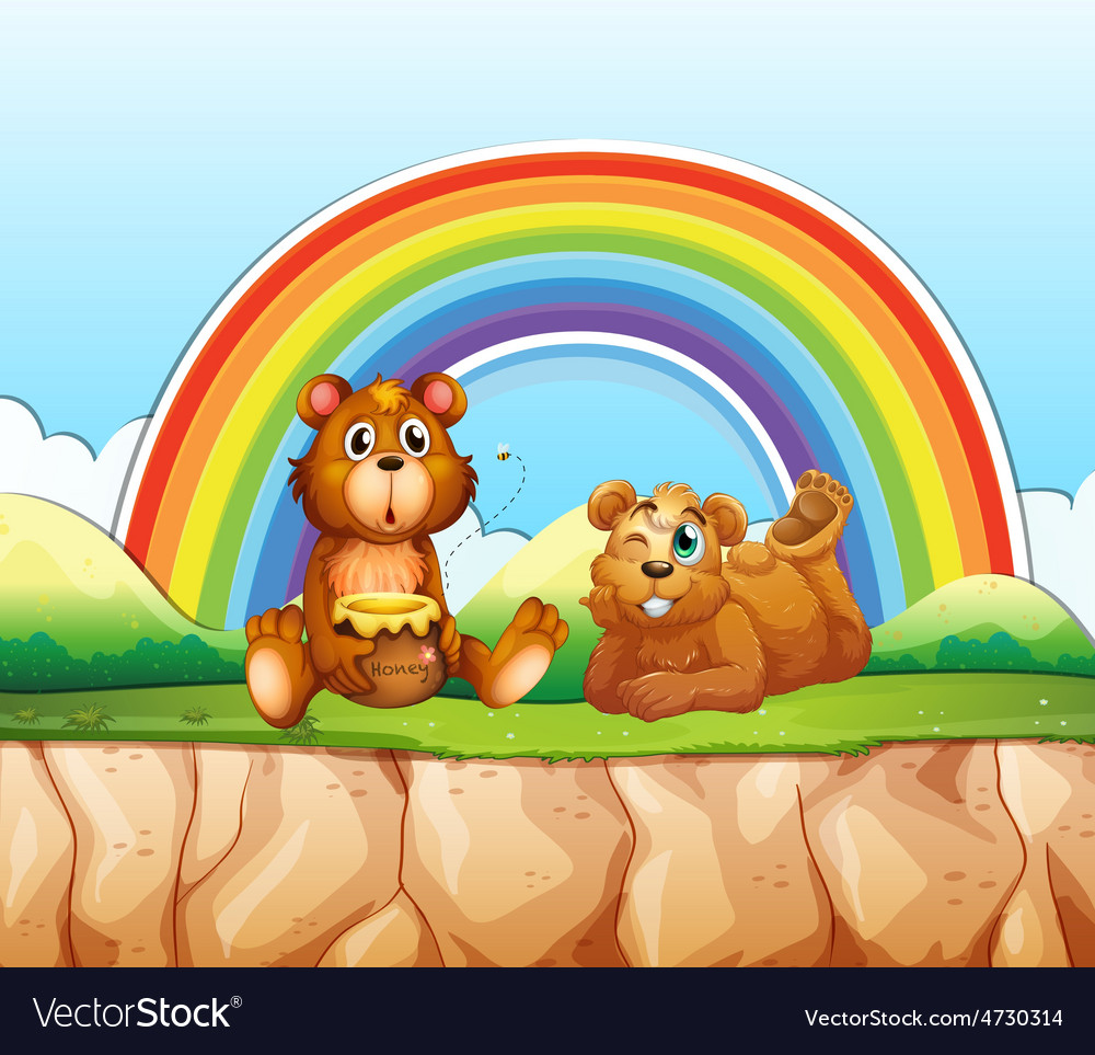 Bears and rainbow Royalty Free Vector Image - VectorStock