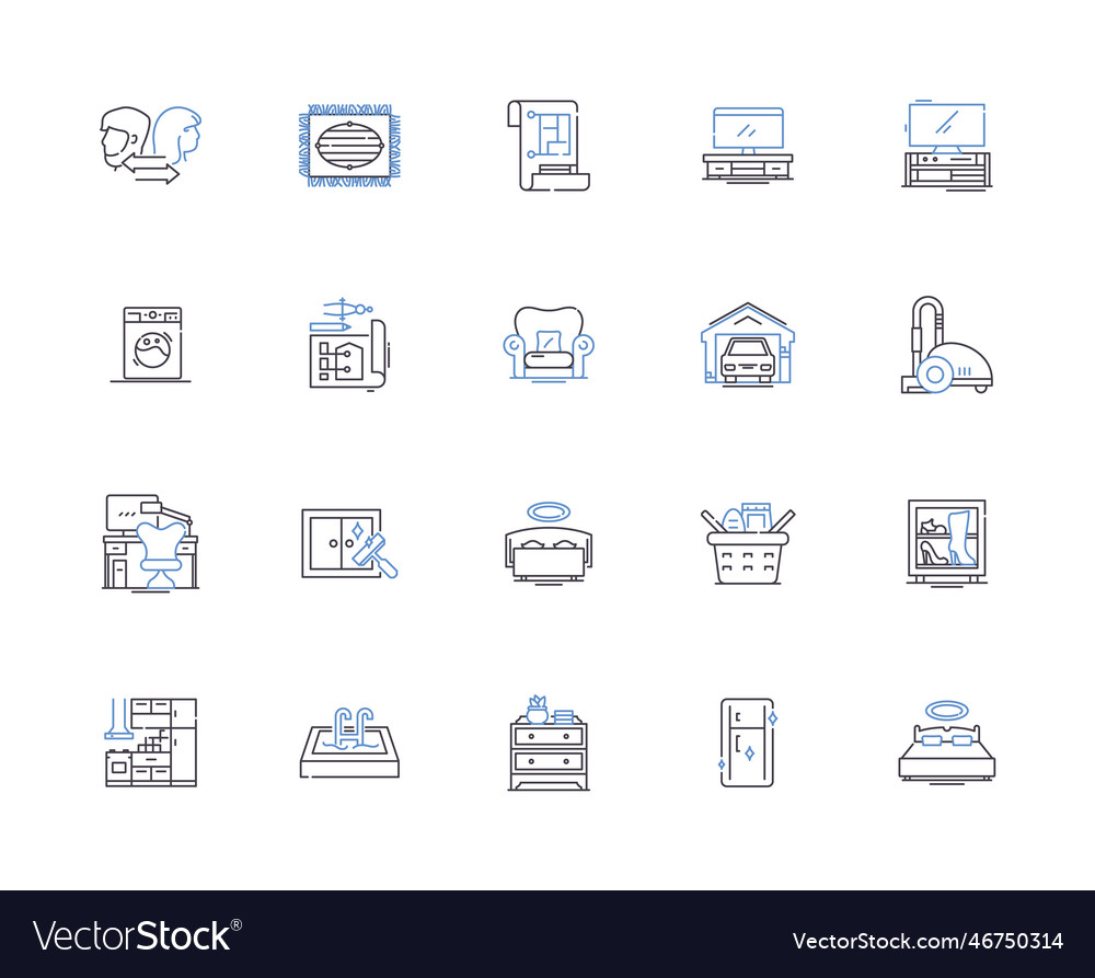 Home outline icons collection house abode Vector Image Home outline icons collection house abode Vector Image