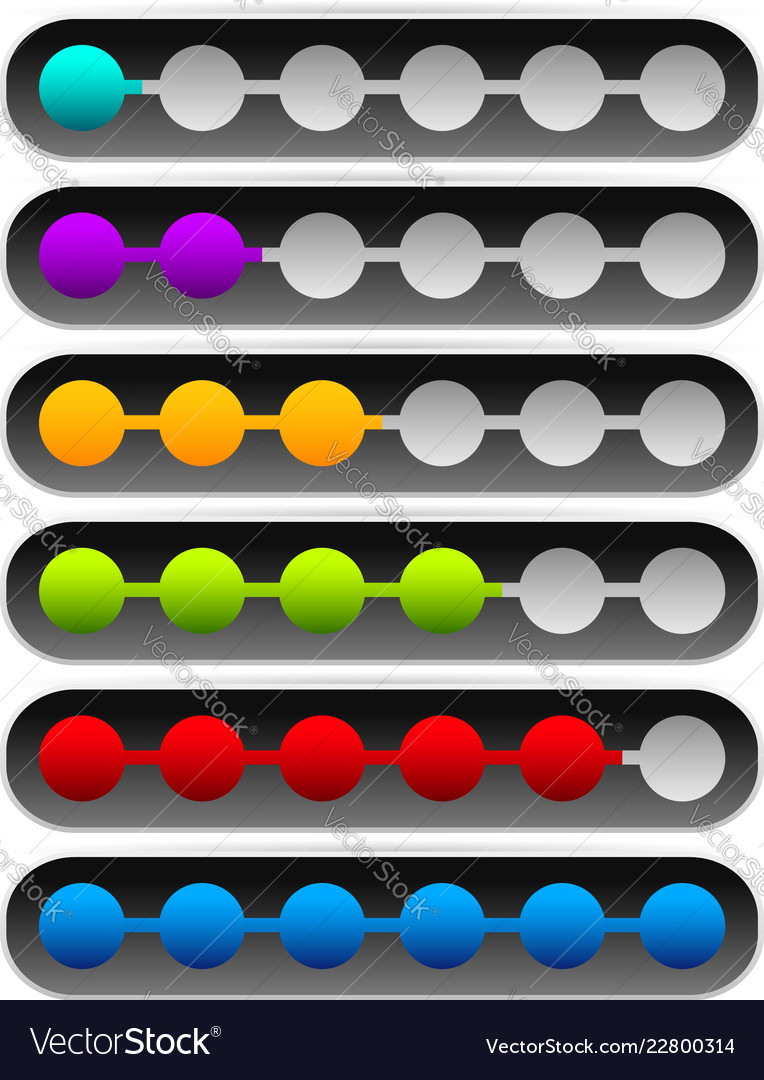 Horizontal progress loading bars meters level Vector Image