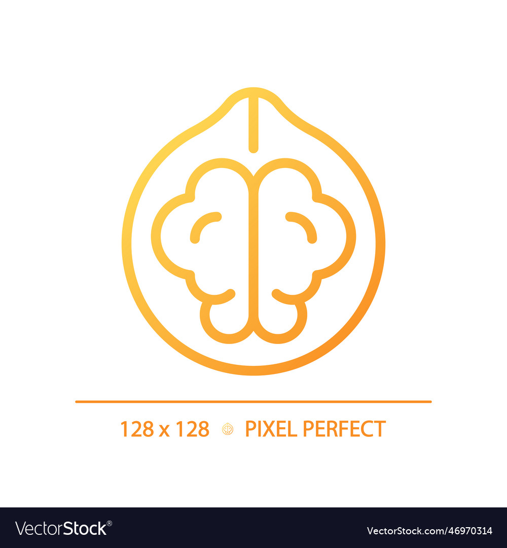 Nuts pixel perfect gradient linear icon Royalty Free Vector Nuts pixel perfect gradient linear icon Royalty Free Vector