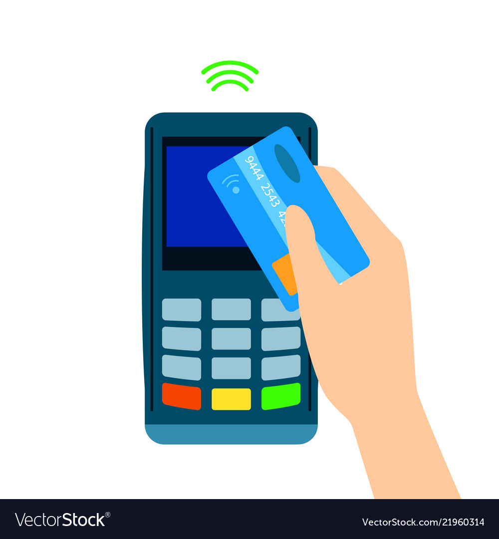 Pos terminal confirms payment made through Vector Image Pos terminal confirms payment made through Vector Image