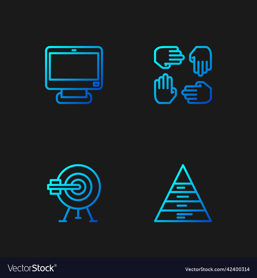 Set line pyramid chart infographics target Vector Image Set line pyramid chart infographics target Vector Image
