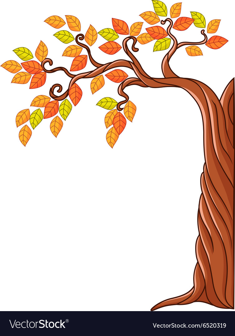 Autumn tree isolated on white background Vector Image