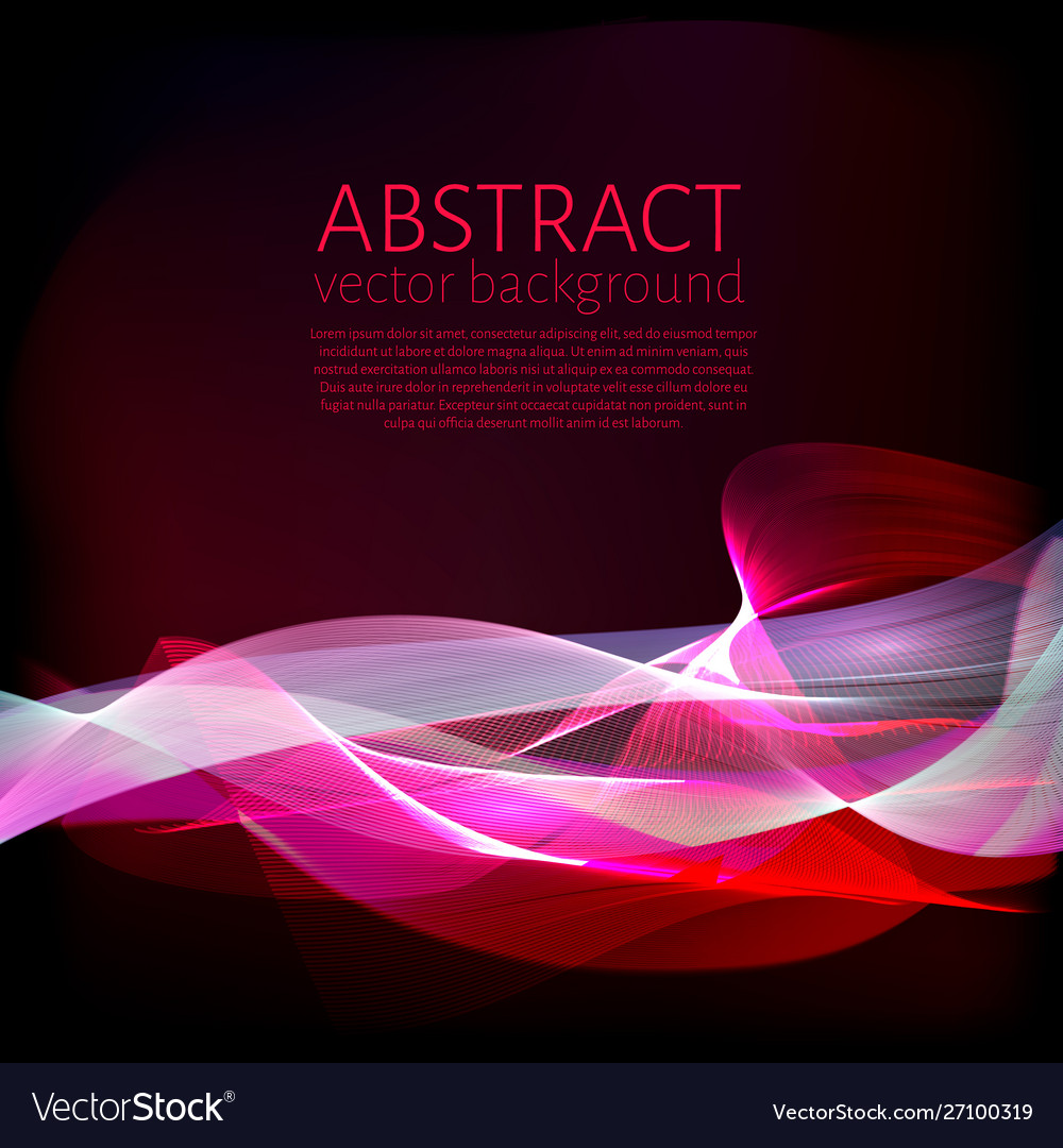 Colorful bright wavy lines on a dark background Vector Image Colorful bright wavy lines on a dark background Vector Image
