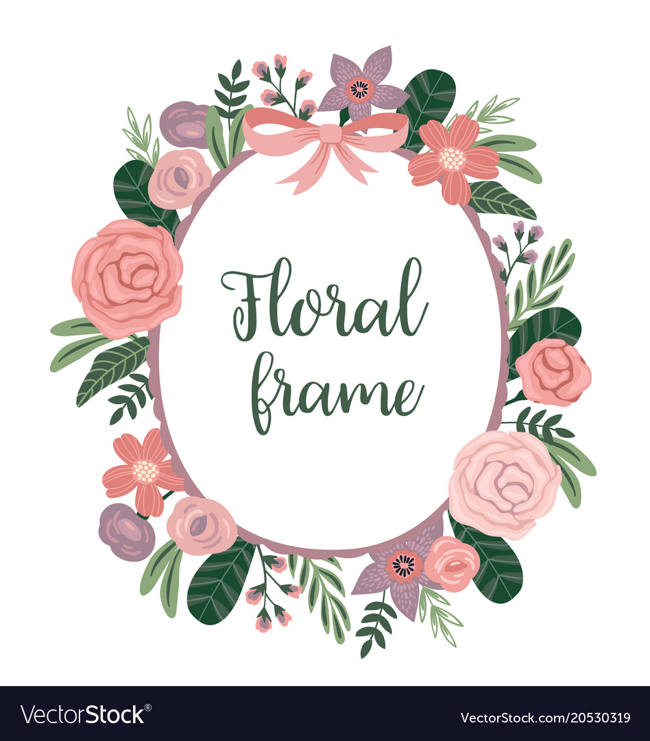 Frame with flowers design element Royalty Free Vector Image