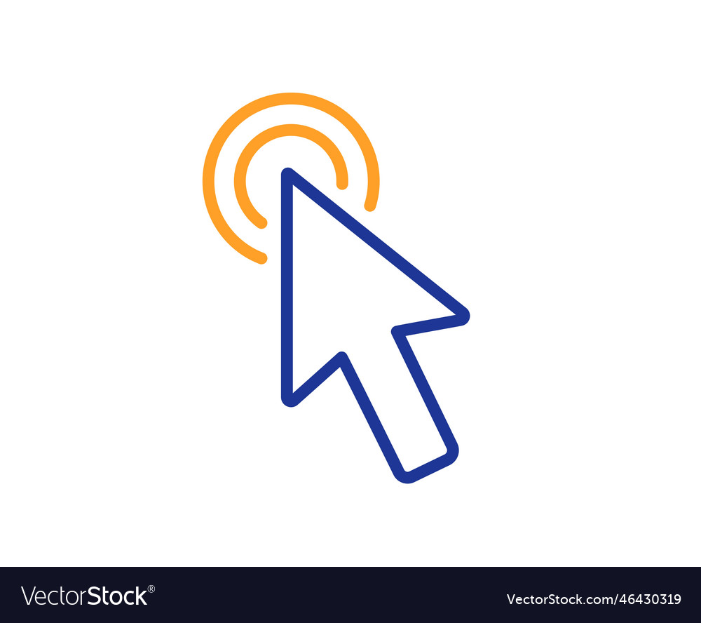 Mouse cursor line icon click action sign Vector Image