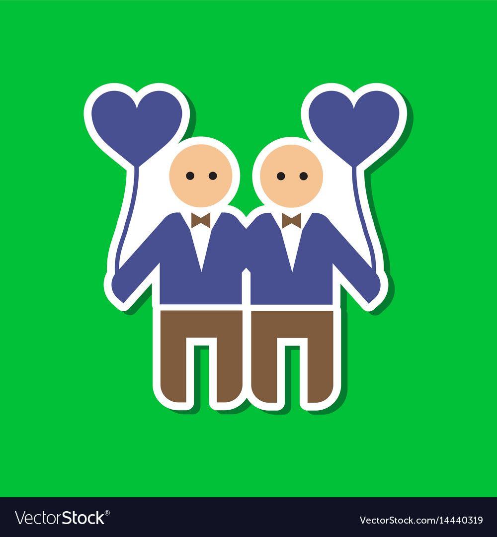 Paper Sticker On Stylish Background Of Homosexual Vector Image