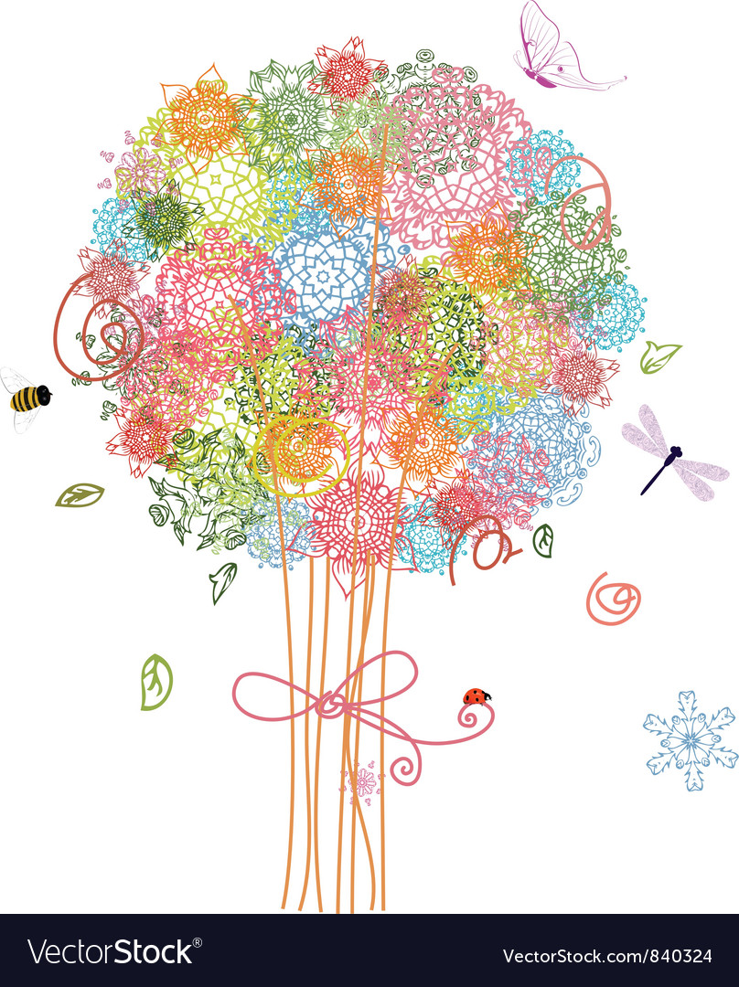 Arabesque tree background Royalty Free Vector Image