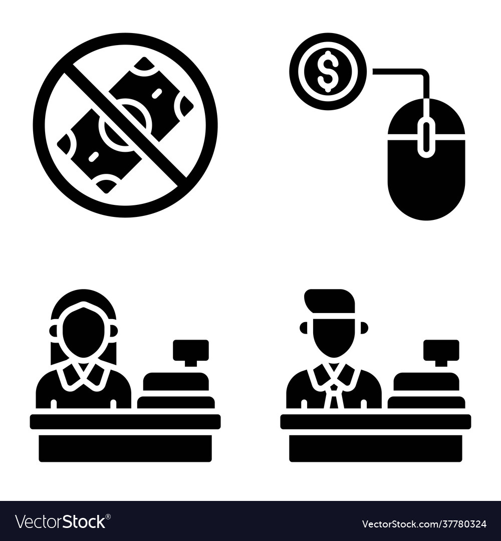 Cashier and digital payment icon set Royalty Free Vector Cashier and digital payment icon set Royalty Free Vector