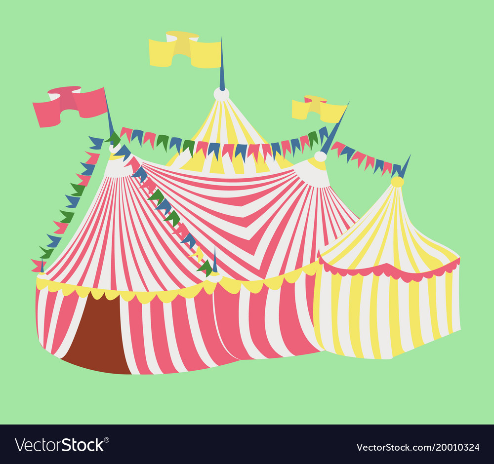 Color circus tent Royalty Free Vector Image - VectorStock
