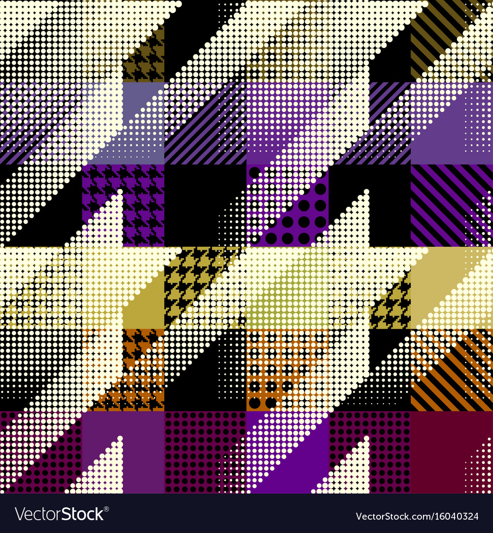 Geometrical patchwork pattern Royalty Free Vector Image