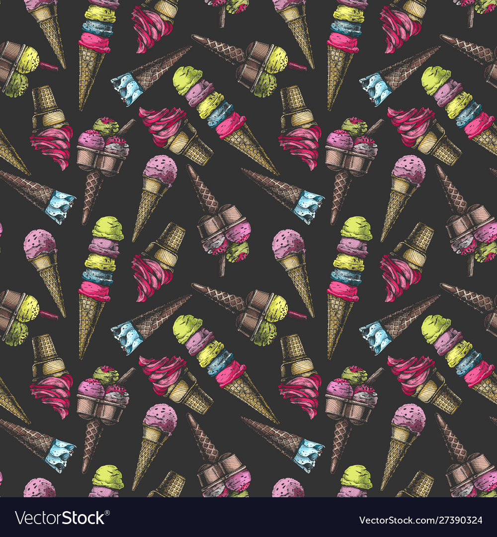 Pattern with ice cream Royalty Free Vector Image