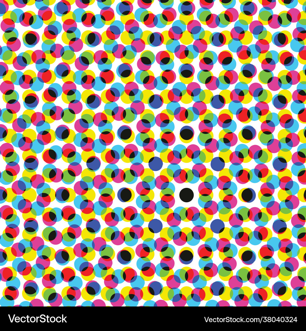 Print a close up af color halftone raster Vector Image
