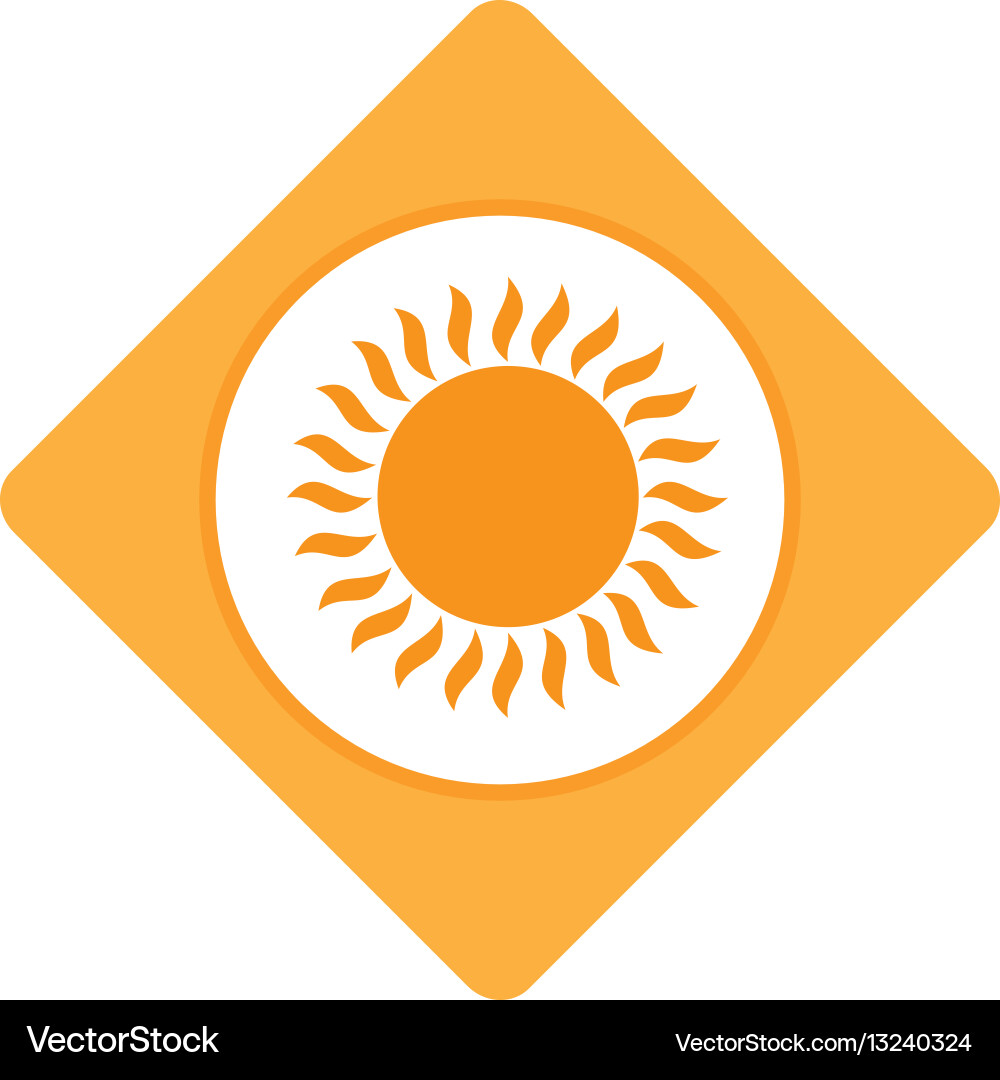 Summer sun emblem isolated icon Royalty Free Vector Image
