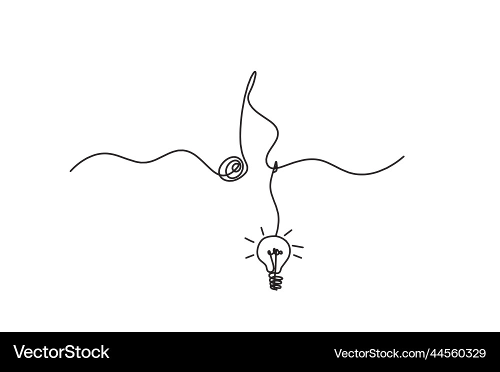 Abstract whole note with light bulb as continuous Vector Image