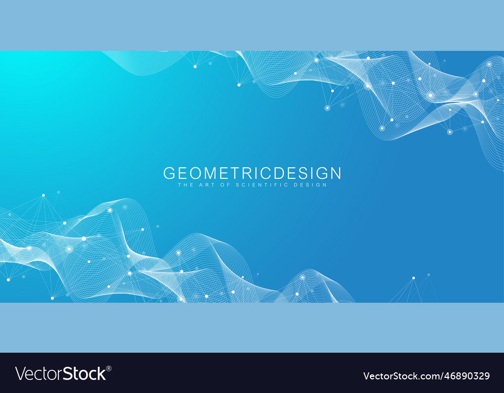 Digits Abstract Background With Connected Line Vector Image 2602