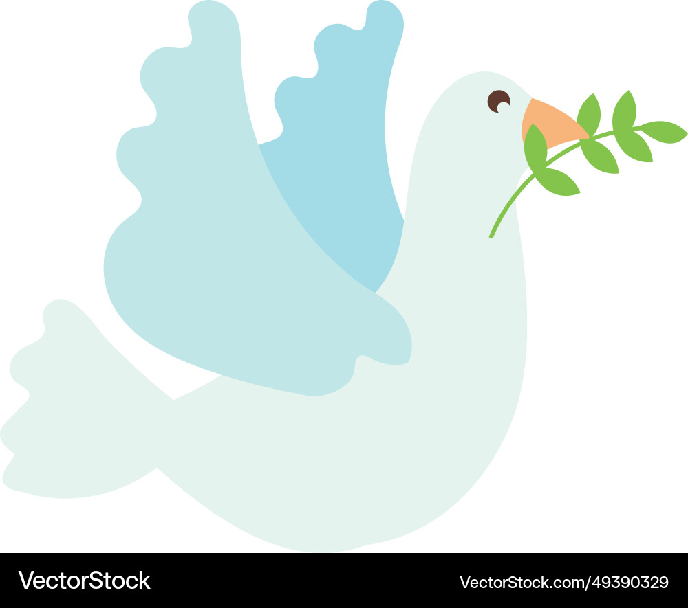 Dove with olive branch Royalty Free Vector Image